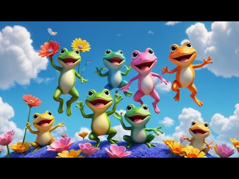 Six Little Froggies Hop Opposites | Learn Opposites with Frogs | Fun Kids Rhyme