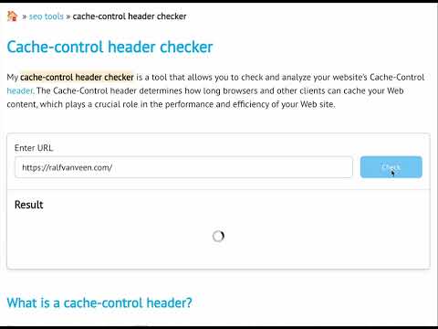 Cache control header checker - Free SEO tool