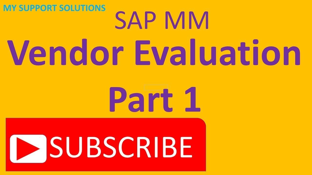 Discussion On - Vendor Evaluation in SAP (Part 1) | VIDEO # 006