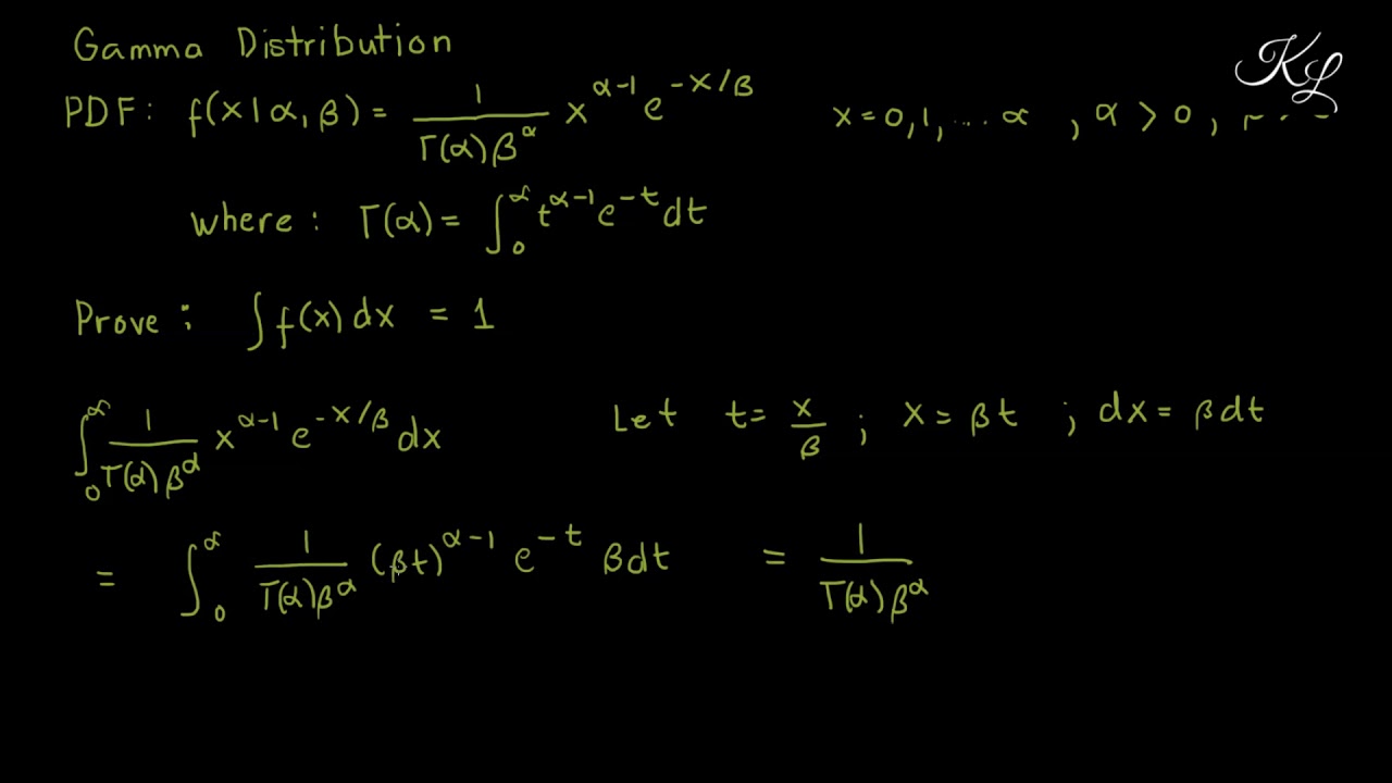 Proof: Integral of PDF of Gamma Distribution is Equal to 1 (English).
