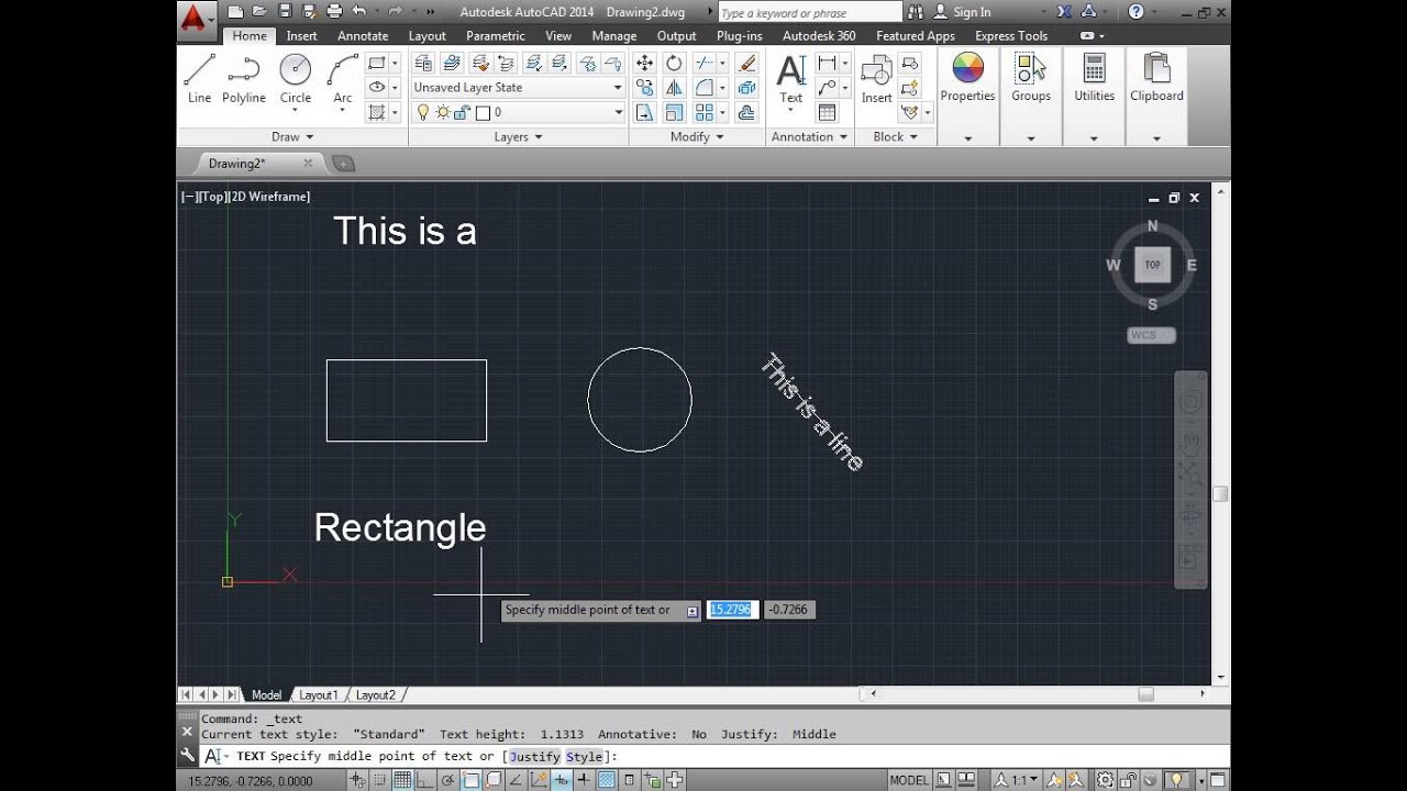 C00803  Single Line Text Justification AutoCAD 2014 Tutorial