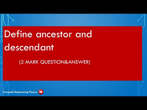 Define ancestor and descendant/computer engineering theory