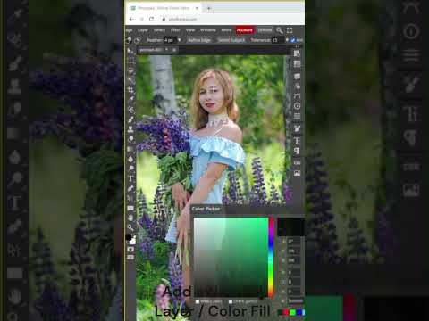 Change dress color in Photopea | Photopea tutorial | Photopea change color