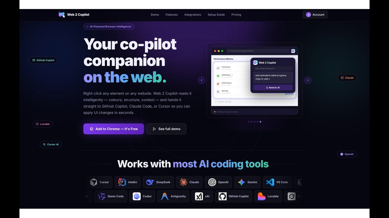 Web 2 Copilot - Your AI co-pilot companion on web