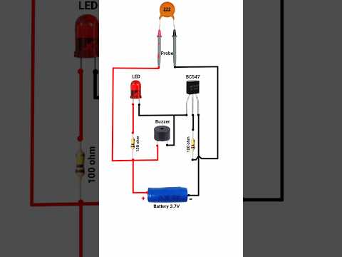 continuity tester with Buzzer Circuit diagram #shorts #pbexperiment