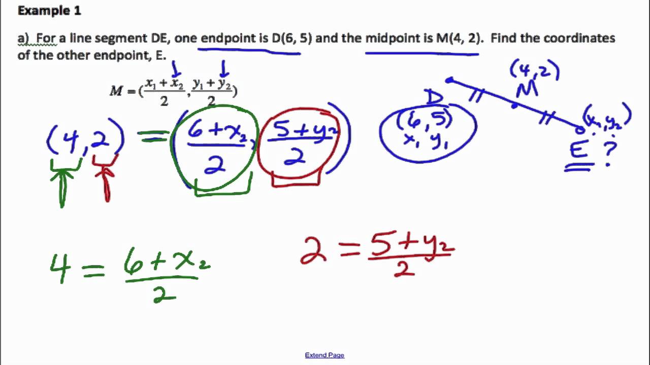 Solve Problems using the Midpoint Formula