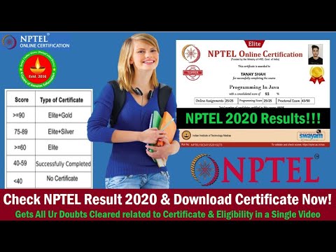 NPTEL | How to Check NPTEL Result 2020 | How to Download NPTEL Certificate & Get All Doubts Cleared