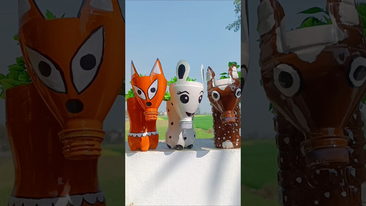 DIY Unique Planter making from plastic bottle 😱😍 || Moving head planters #diy #ideas #planter #art