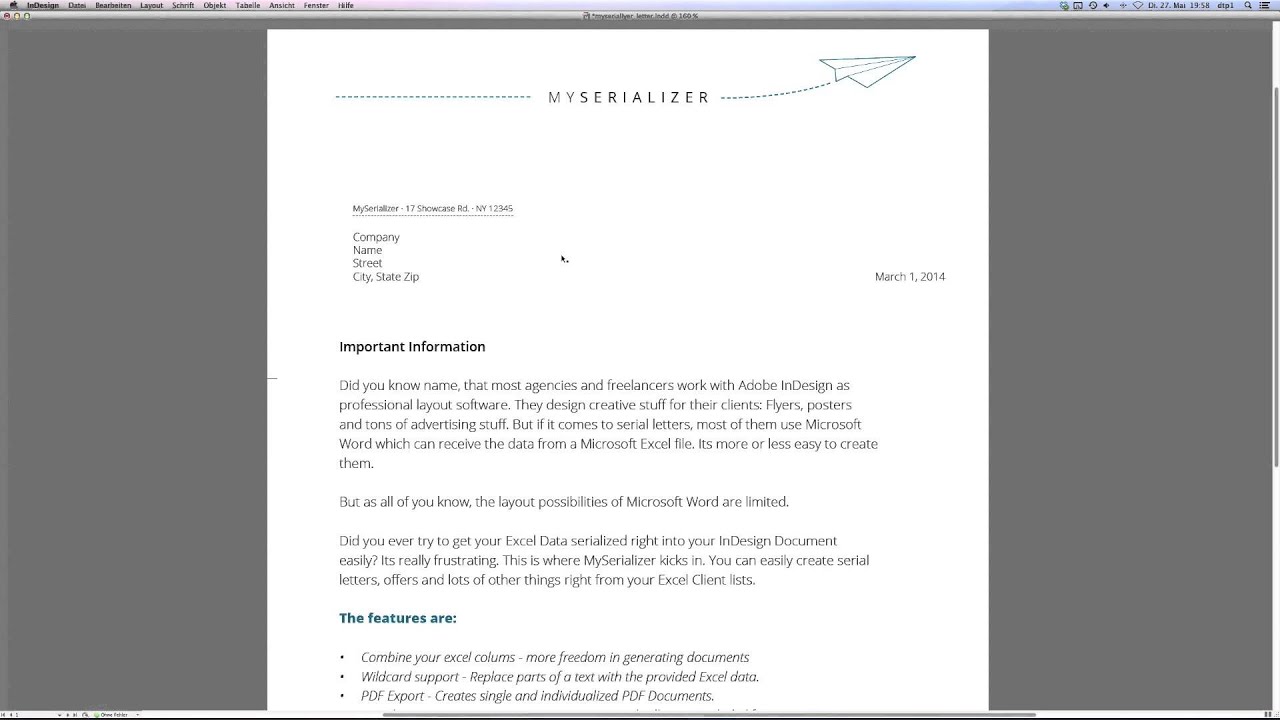 Document Setup Basic - MySerializer Tutorial