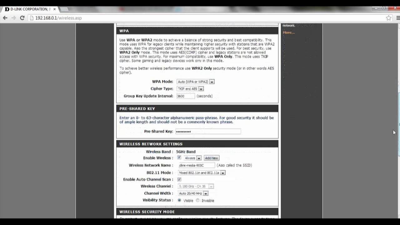 D-link Router How-To: How to do Manual Wireless Setting