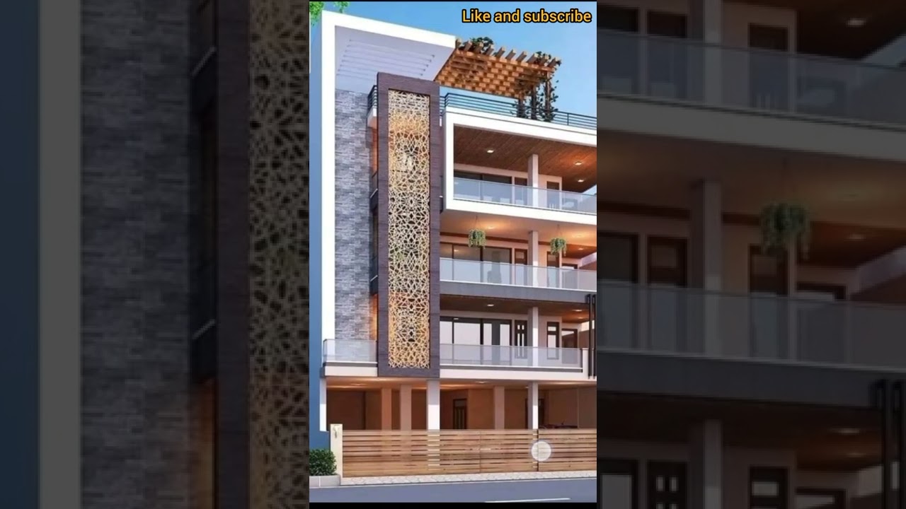 G+3 House Design,Front Elevation Design,3D house Design,Duplex House Elevation Design,6 BHK House.