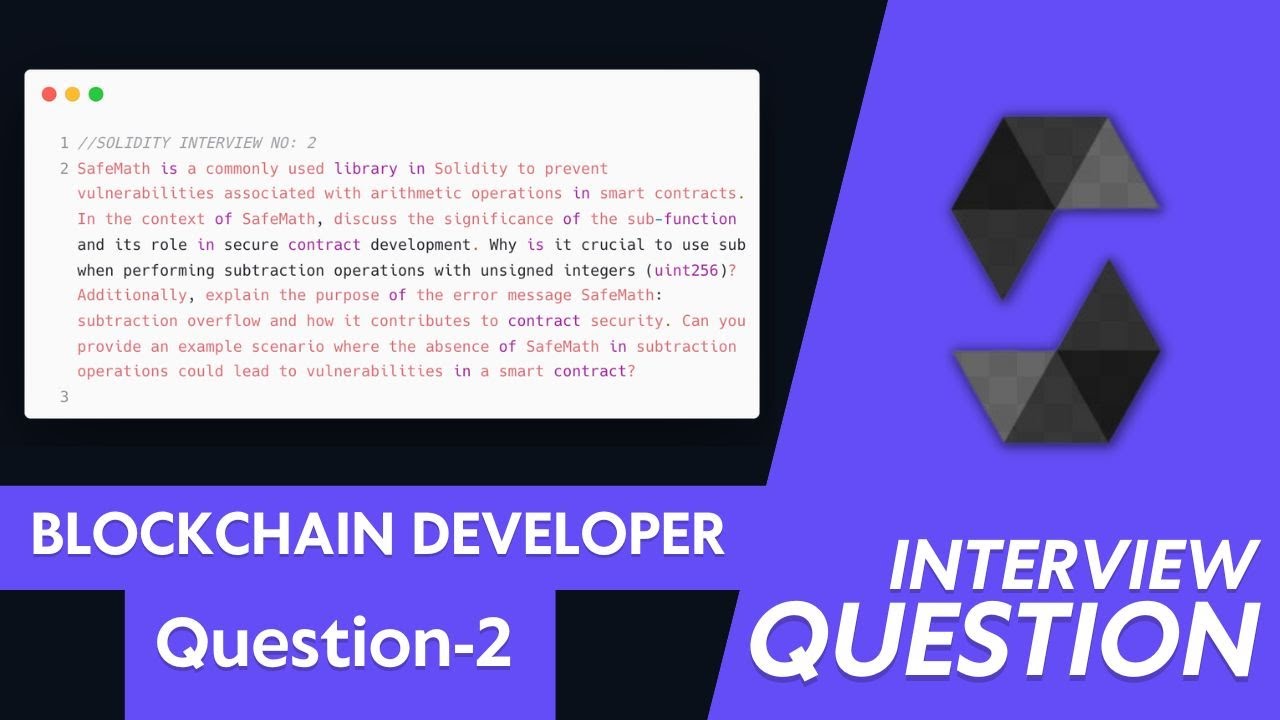 Solidity Interview Question & Answer | SafeMath Sub Function  Solidity Contract Question