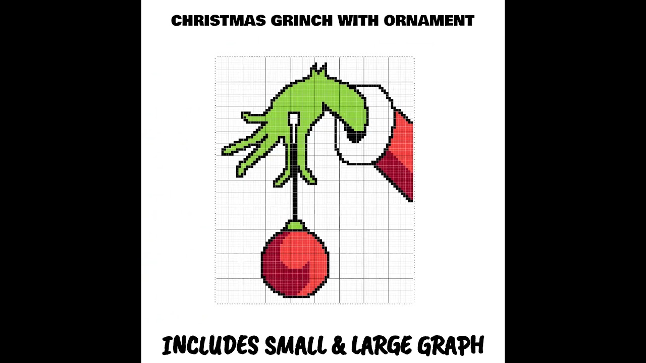 Christmas Grinch With Ornament C2C & Tapestry Crochet Pattern & Chart by Magic Yarn Pixels