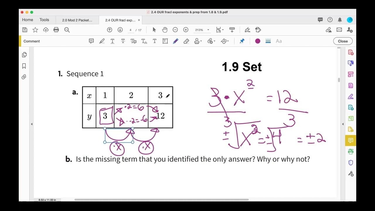 Integrated Math 1 - 1.8/1.9 Throwback