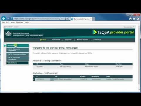 TEQSA Provider portal walkthrough