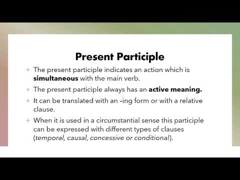 Lecture 02 / 10 / 2021 - Participles