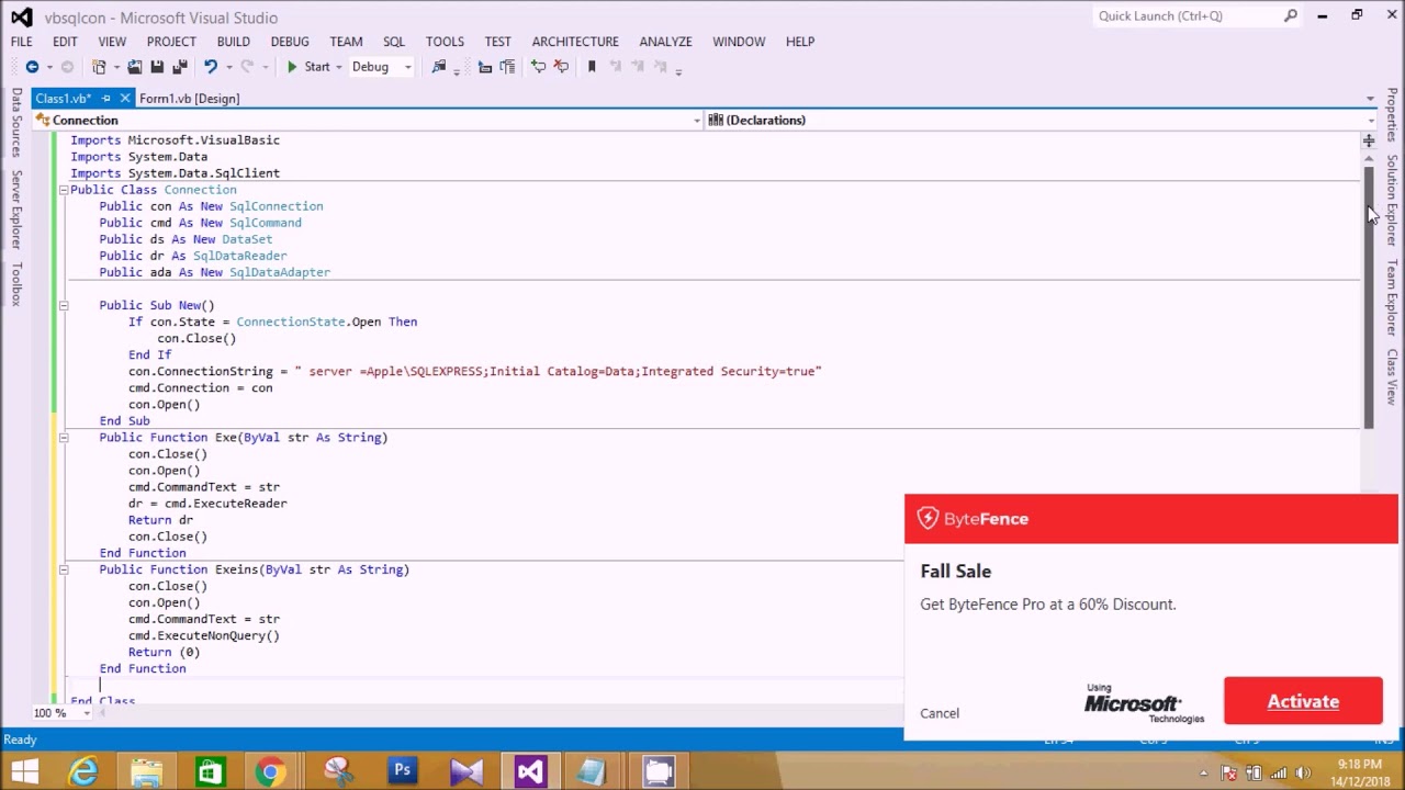 Insert,Delete,Select And Update In  Vb.Net Using Class Part -2