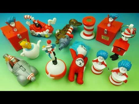 2003 Dr SEUSS' THE CAT IN THE HAT set of 11 BURGER KING COLLECTIBLES VIDEO REVIEW