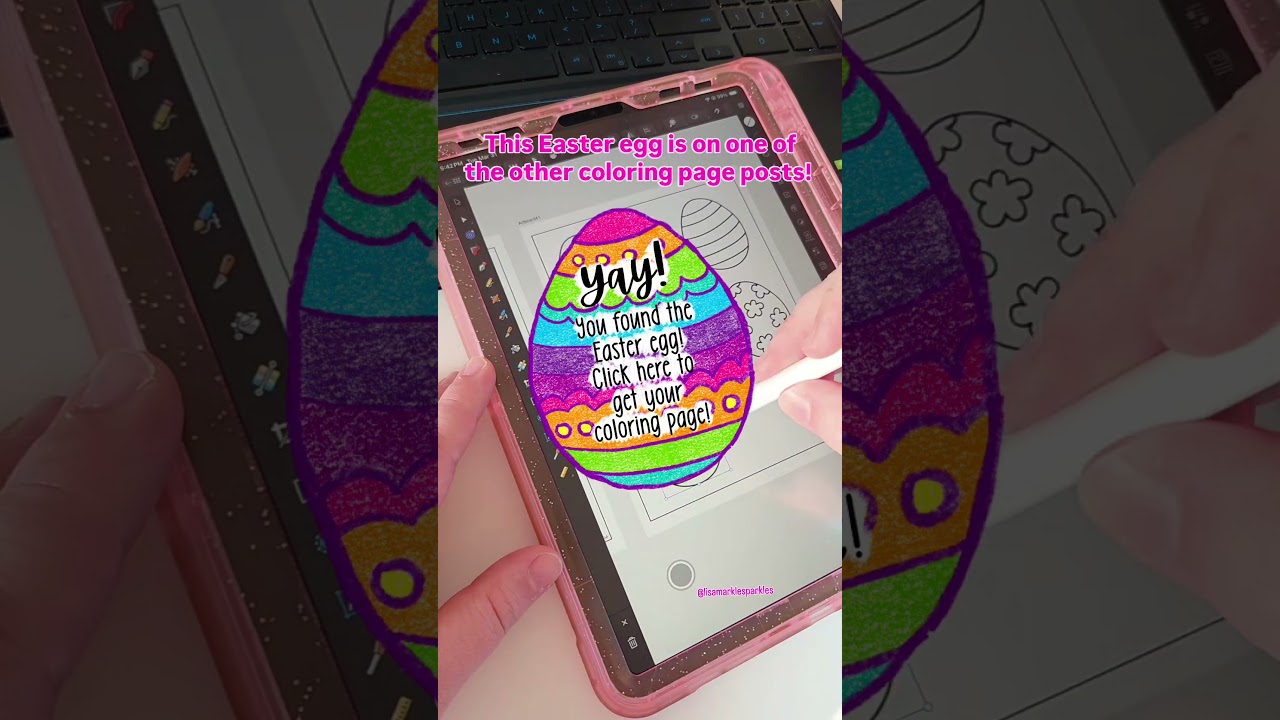 Let's have an Easter coloring page hunt!! 🐣 Find this coloring page on www.lisamarklesparkles.com!