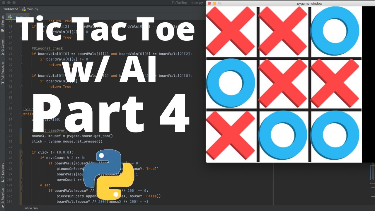 TicTacToe w/AI Python Tutorial : Part 4: Finishing Computer Logic