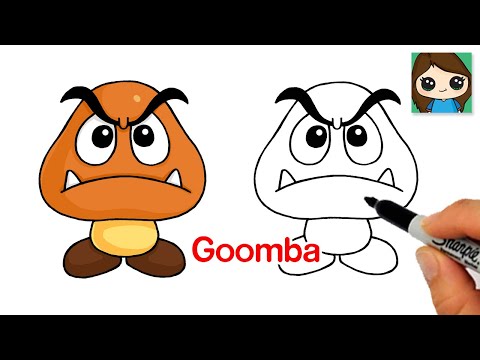 How to Draw Goomba Mushroom | Super Mario Bros