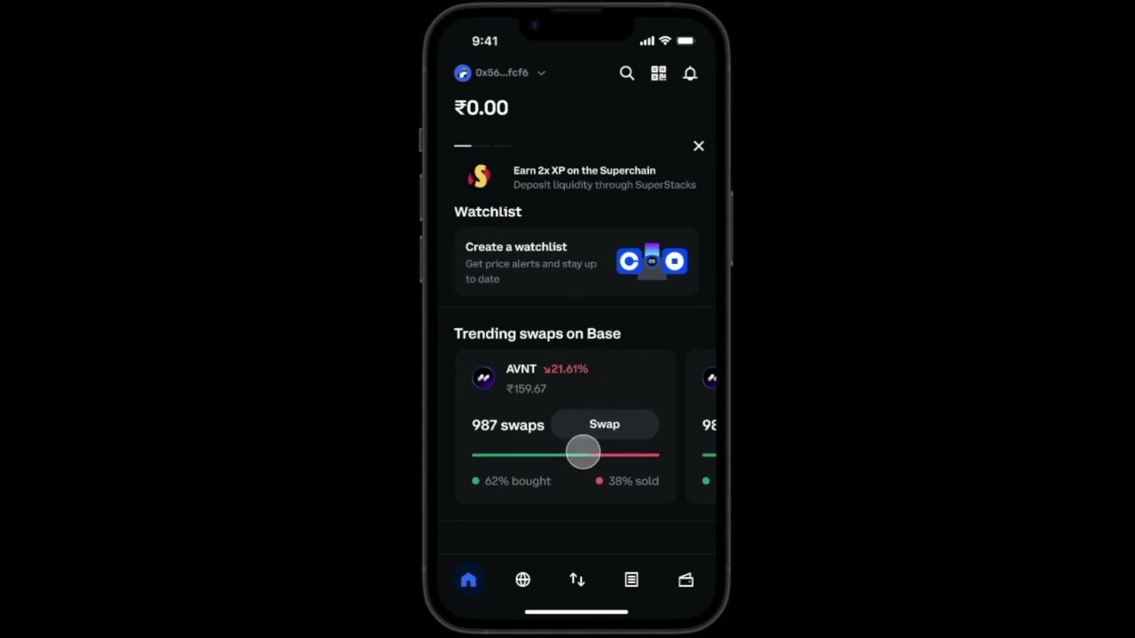 #coinbase  #wallet  #ios  Homepage | #HighFidelity #prototype
