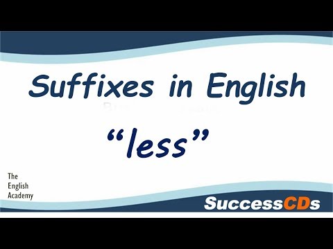 Suffix in English 'less' - meaning, words with suffix 'less'