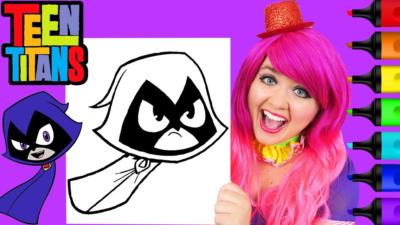 Coloring Raven Teen Titans Go! Coloring Page Prismacolor Paint Markers | KiMMi THE CLOWN