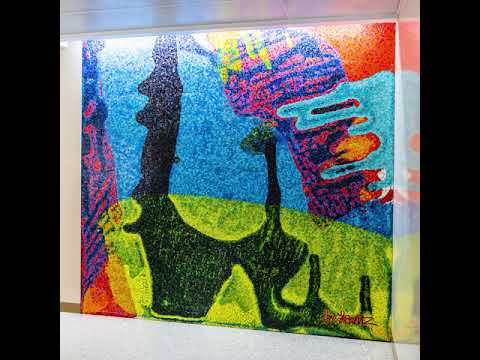 Anne Labovitz - "Happy Travels!" mosaic installation at MSP Airport
