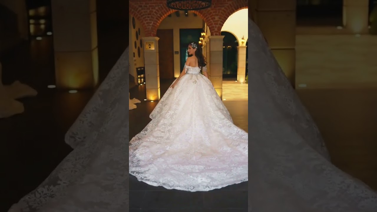 Vestido de novia Mexico cola larga con encaje