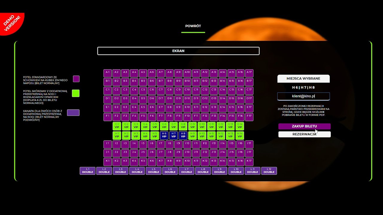 Cinema Reservation System | MVC REST API | PHP MySQL JS