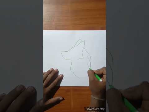 Easy wolf drawing//How To Draw Wolf Face.#shorts