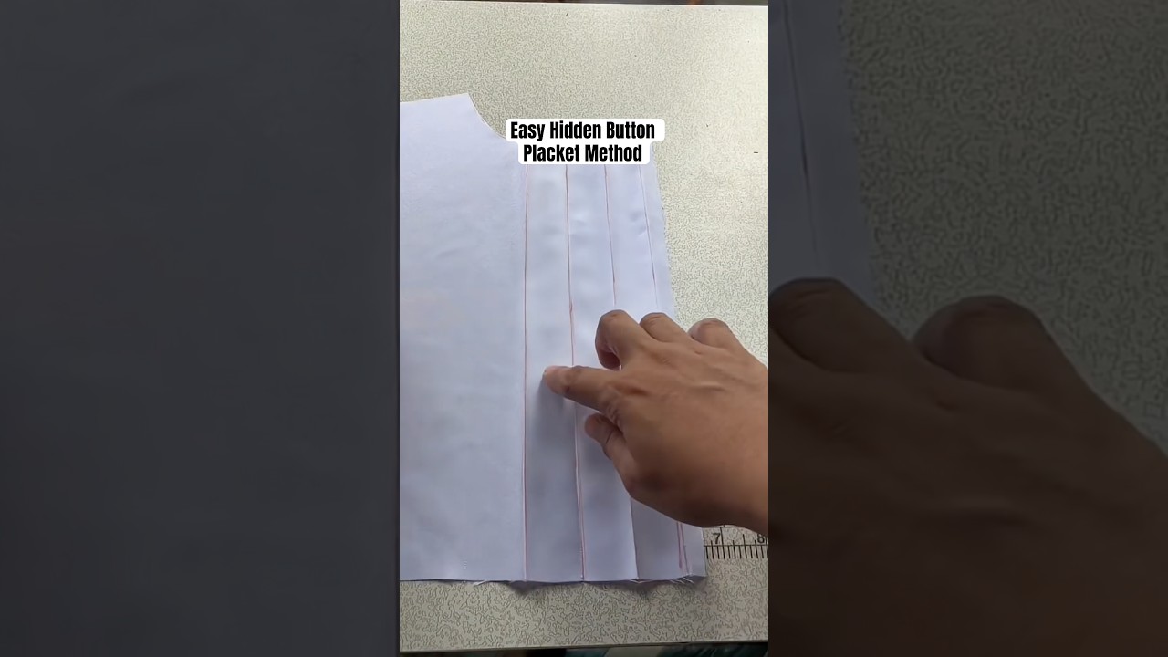 Easy Hidden Button Placket Method #sewing #tailoring #sewingtutorial #sewingtips #sewingtricks