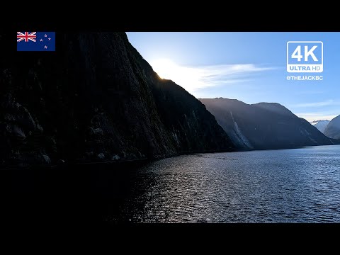 4K New Zealand Landscape Background | Milford Sound | Relaxing Ambient Wallpaper | 98