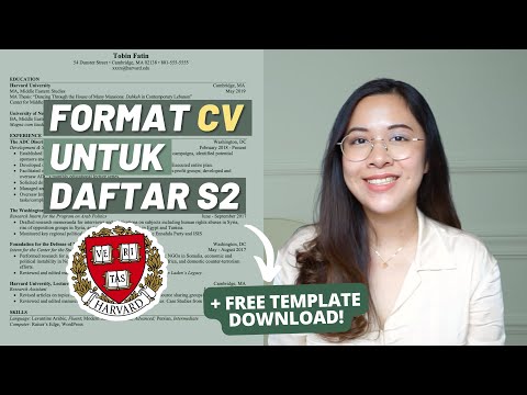 Format CV dari Harvard | CV untuk Daftar S2 | Free Download Template!