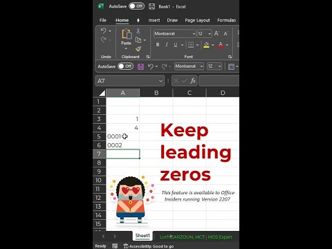 Keep leading zeros in Excel
