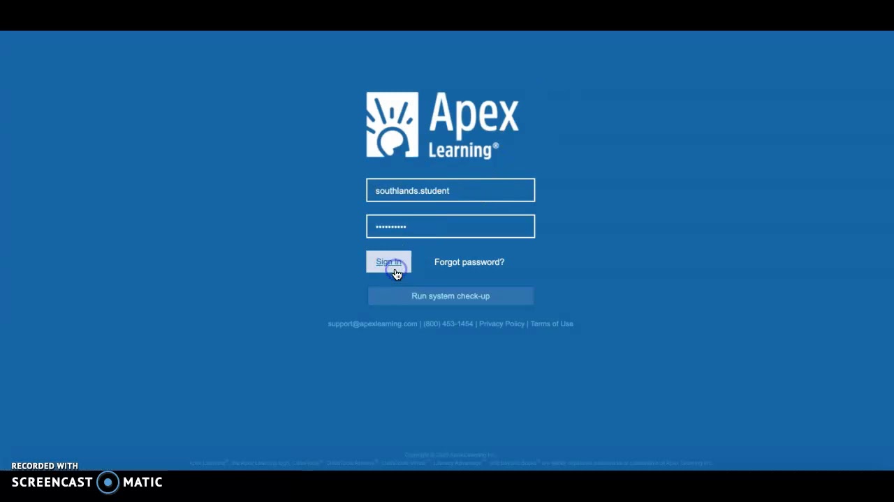 APEX Student Training Video
