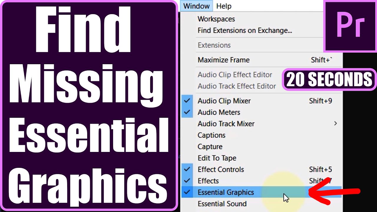 Missing Essential Graphics Panel in Premiere Pro
