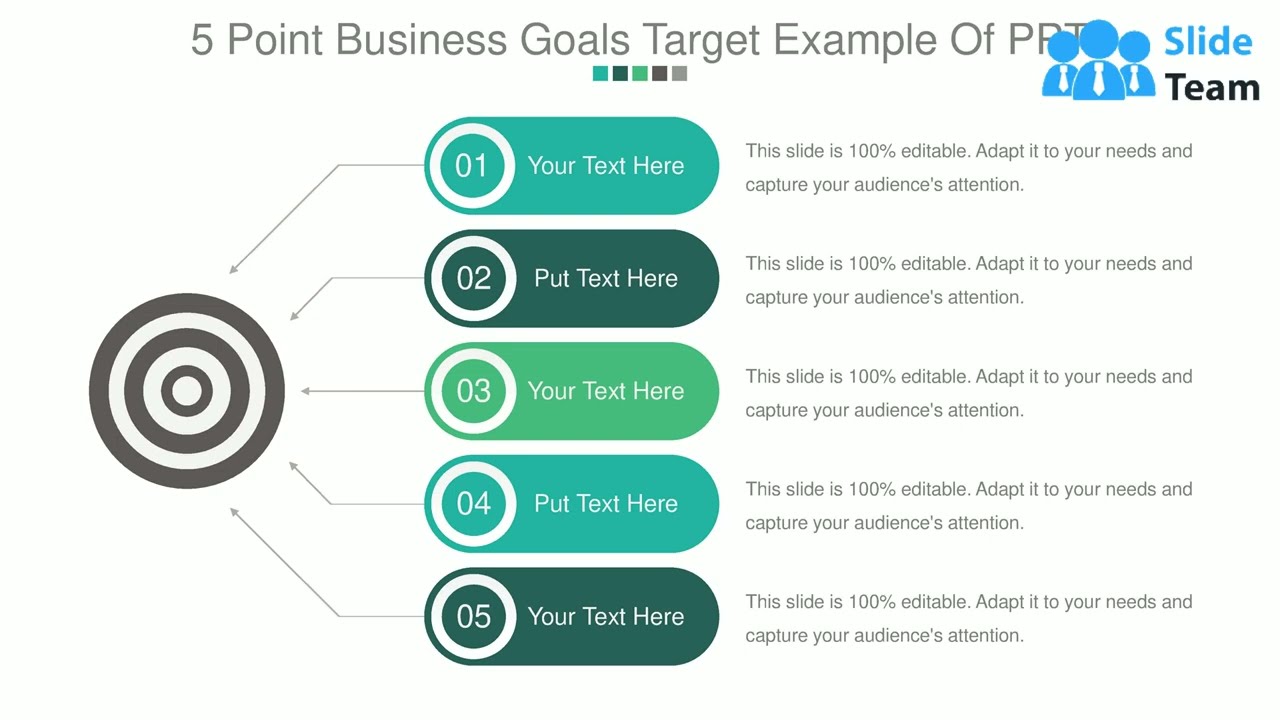 5 Point Business Goals Target Example Of Ppt