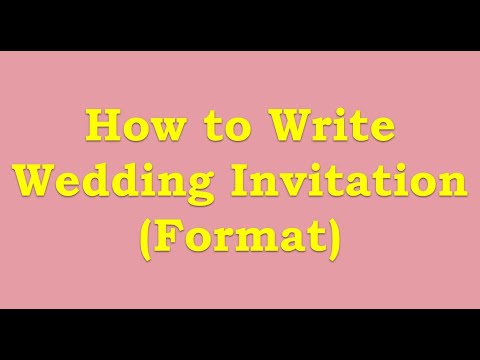 How to Write Wedding Invitation Format