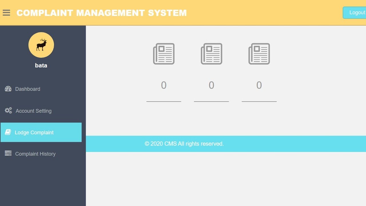 free source code in php mysql Complaint Management System Project
