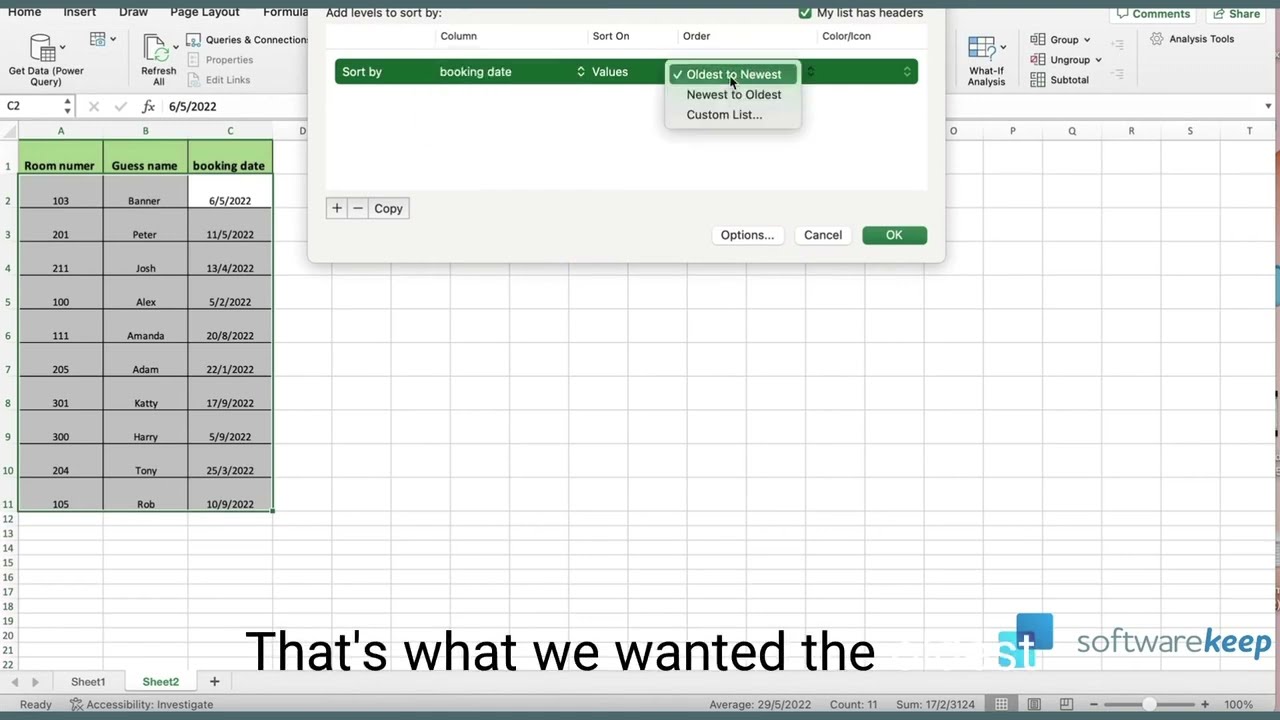 How to Sort by Date in Excel  Easy Steps.