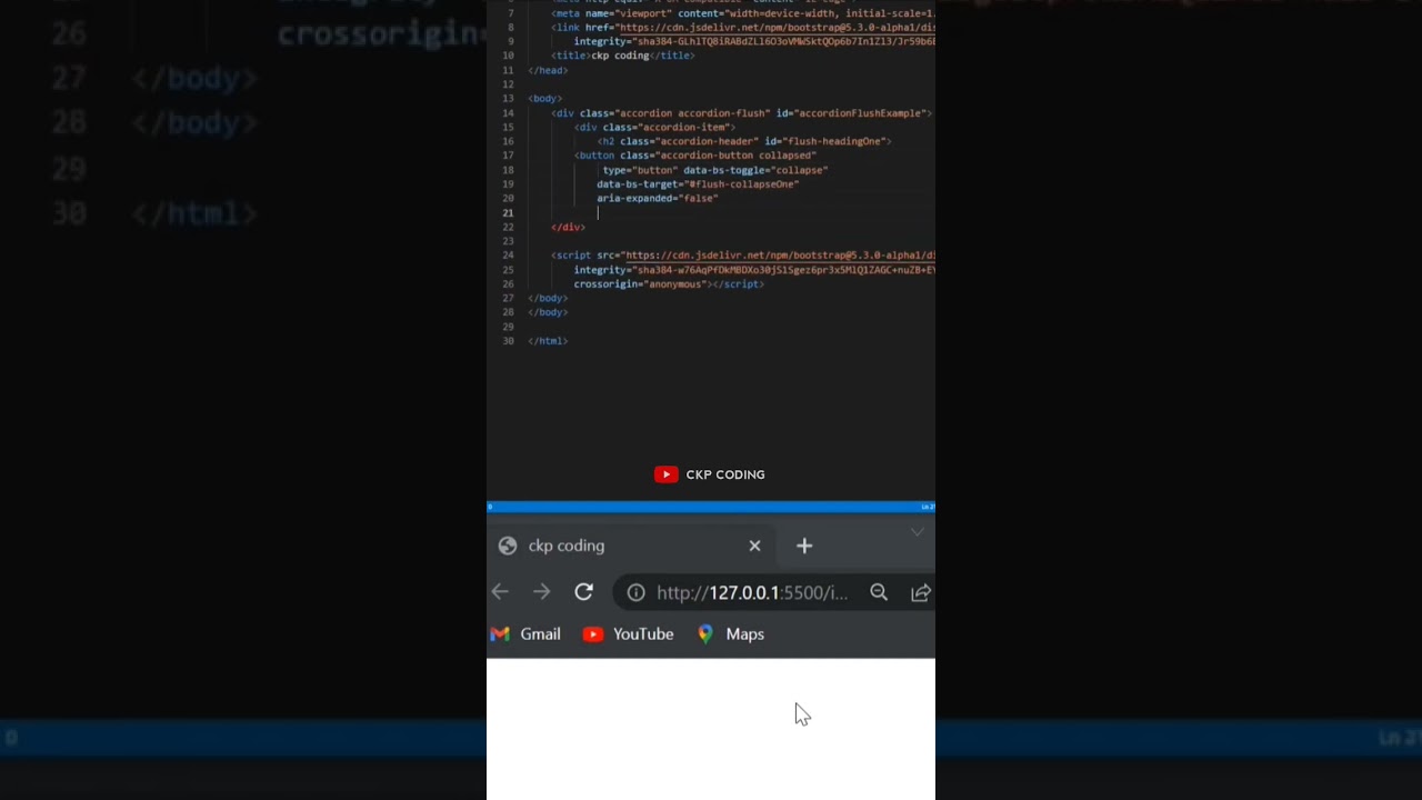 How to create an According with Bootstrap 5 #shorts #coding
