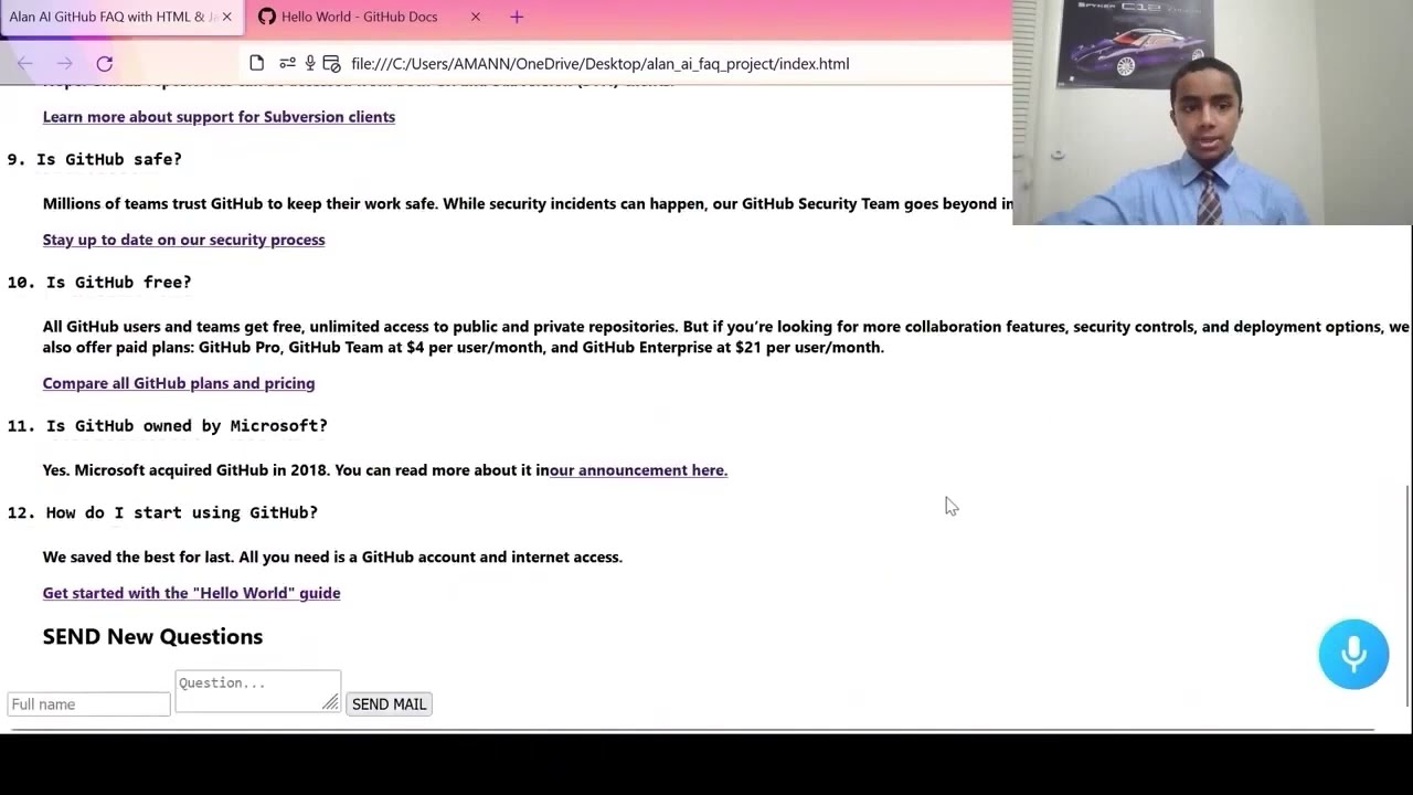 Alan AI GitHub FAQ Video