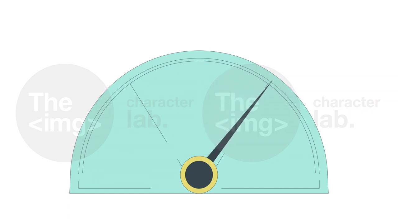 Gauge scale with mowing arrow line 2D object animation