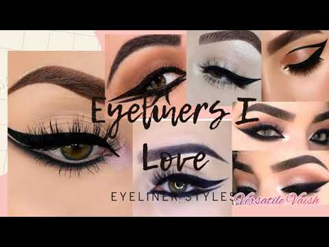 Different eyeliner styles with their names/types of eyeliner/eyeliner