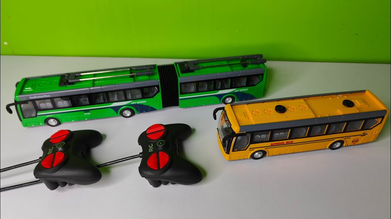 Remote control RC City bus and RC school bus unboxing & Testing 🥰