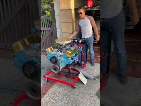 1973 Pontiac 400 engine stand cold start