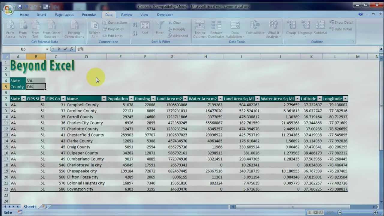 Beyond Excel: Parameterized Query