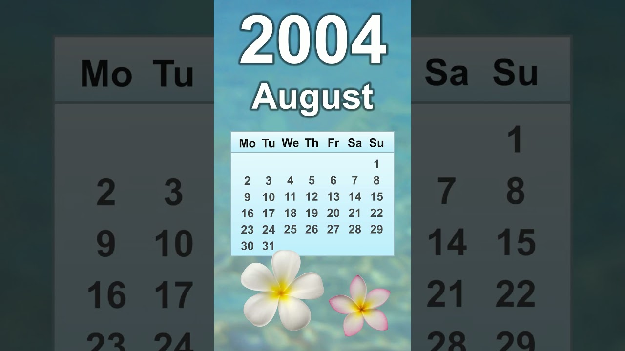 August 2004 Calendar